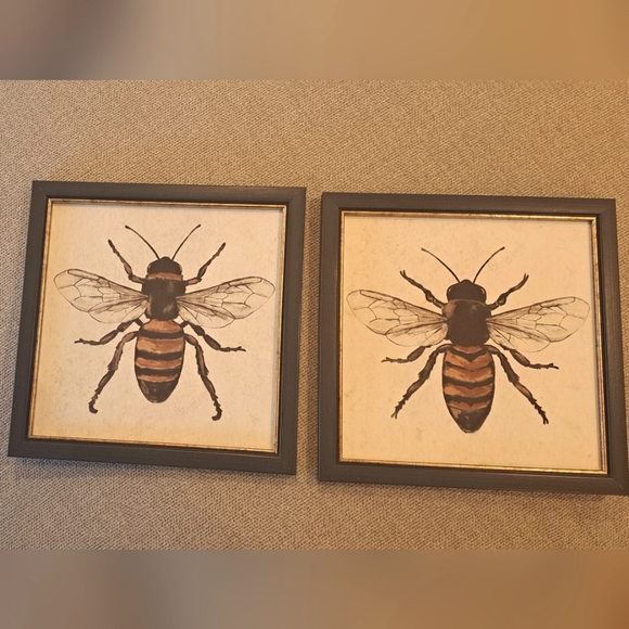 Threshold | Art | Bees Pics 2 Piece 2 X 12 Bees Framed Wall Canvases ...